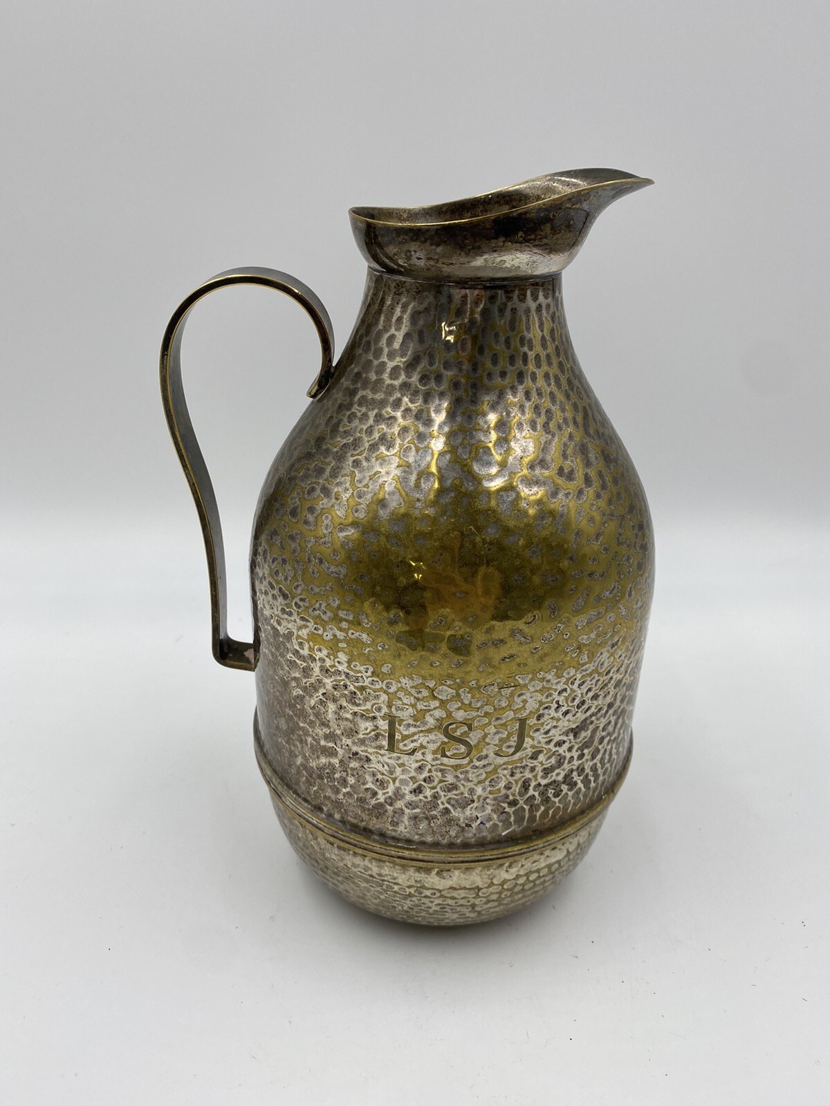 Silver Plated Hammered Monogrammed LSJ Thermal Hot Cold Beverage ...