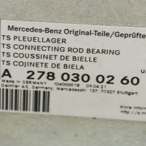 NEW MERCEDES-BENZ GLE W166 ENGINE CONNECTING ROD BEARING A2780300260 ...
