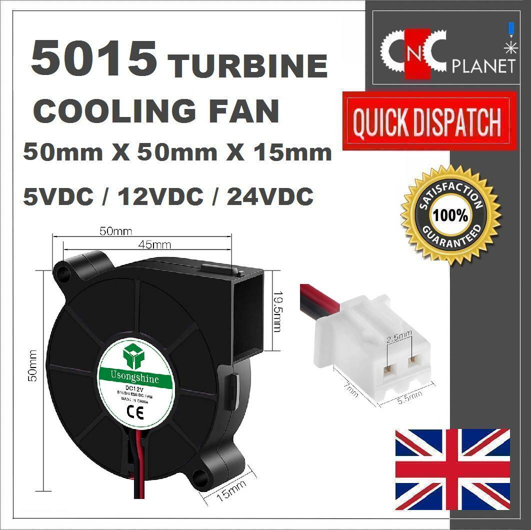 5015 TURBINE BLOWER 5cm COOLING FAN 50 X 50 X 15mm 5V 12V 24V DC 3D ...