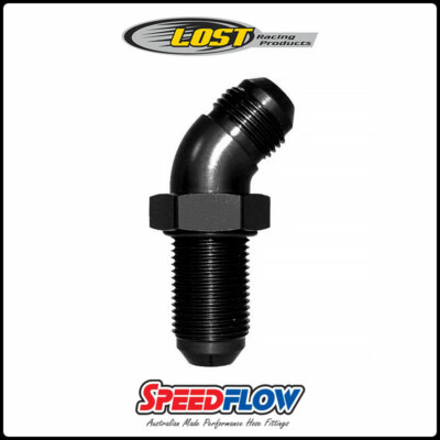 Speedflow -8 AN Male 45° Bulkhead Billet Aluminium Fitting 837-08 BLK ...