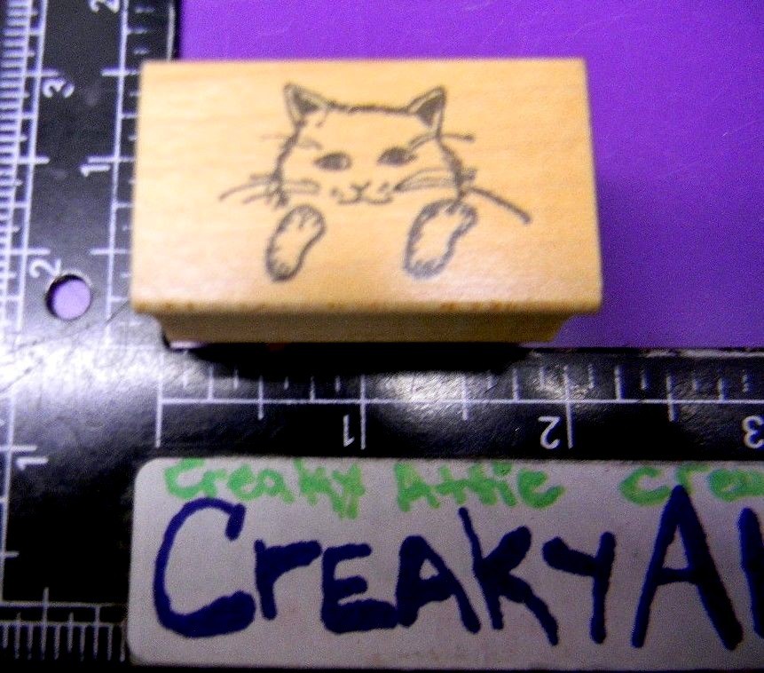 CAT KITTING PAWS HANGING RUBBER STAMP STAMPOURRI LISA HINDLEY | eBay