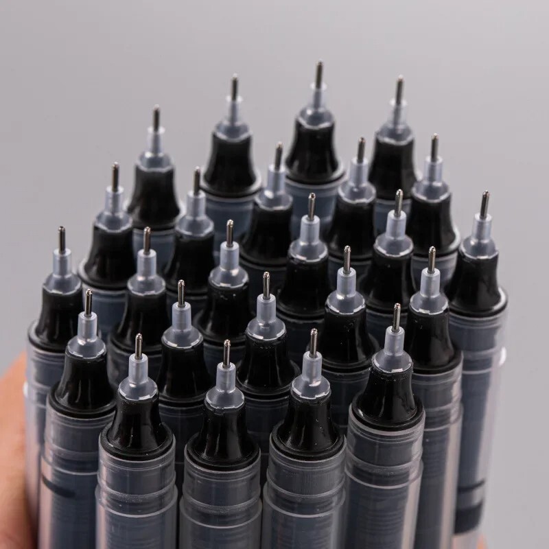 10Pcs/set High Quality Needle Type Gel Pens Straight Liquid Ballpoint ...