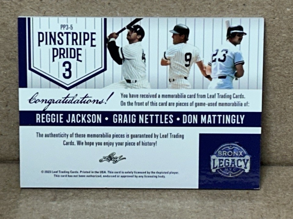 2023 Leaf Bronx Legacy R. JACKSON G. NETTLES D. MATTINGLY Triple Patch ...