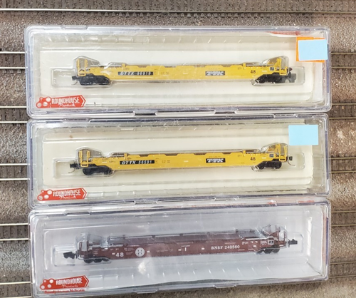 N Scale Roundhouse HUSKY STACK, Container Well Cars lot of 3 Cars TTX ...