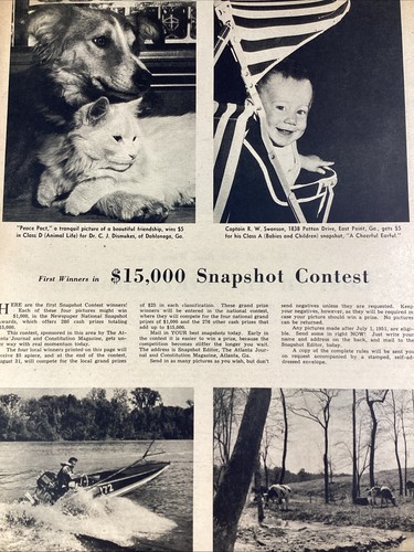 Atlanta Ga Snapshot Contest Contest Print Ad 1952 AJC Swenson East ...