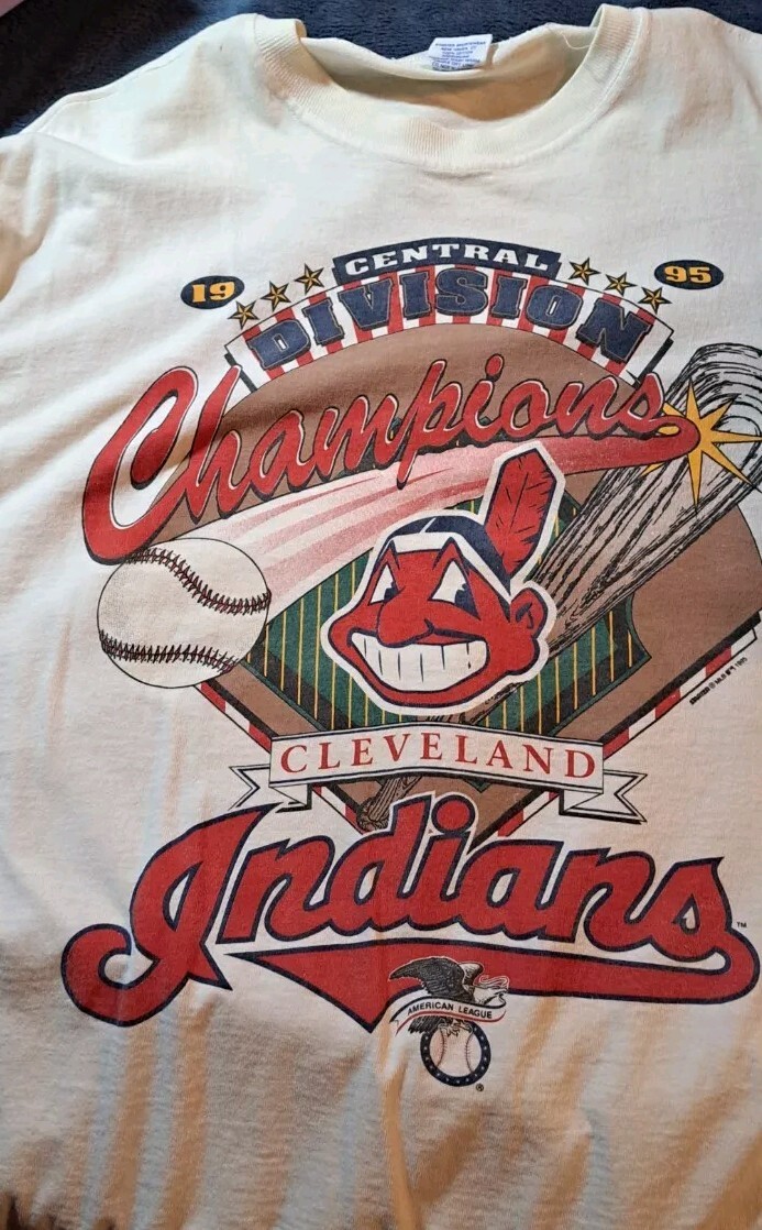 Cleveland Indians Vintage 1995 Division Champs Tshirt XXL | eBay