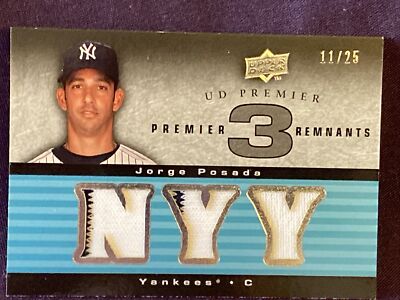 2008 UD Premier Remnants 3 Jorge Posada Pinstripe Jersey 11/25 | eBay