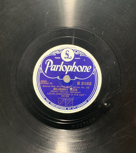 LOUIS ARMSTRONG & HIS HOT SEVEN / MELANCHOLY BLUES 78 RPM PARLOPHONE ...
