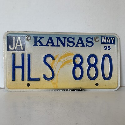 1995 Kansas License Plate HLS 880 Jackson County JA Collector Man Cave ...