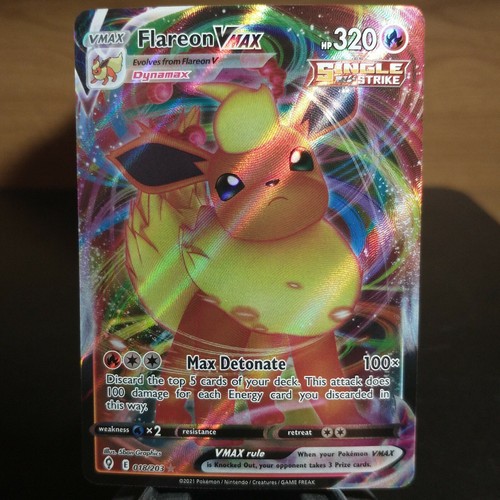 Flareon VMAX 018/203 NM Ultra Rare Evolving Skies Full Art Pokemon Card ...