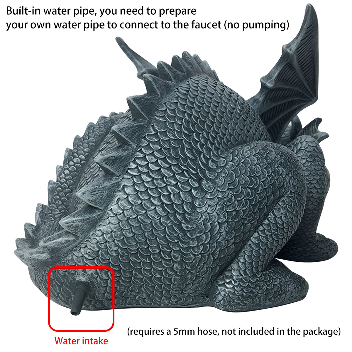 Fountain Dragon Statue Resin Spouting Water Dragon Sculpture ...