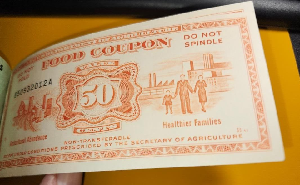 Food Stamp Coupon BOOK $3.00 1973 USDA Scrip Serial #B50932012A WITH ...