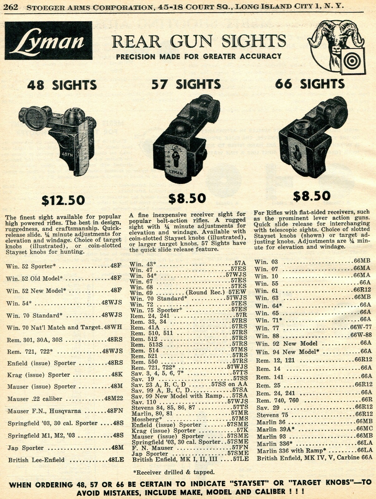 1960 Print Ad of Lyman No 48 57 & 66 Rear Receiver Rifle Sights | eBay