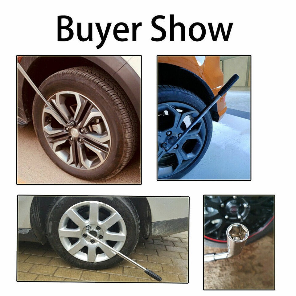 Telescoping Lug Wrench Standard Sockets Breaker Bar Wheel Tire Rim Lock ...