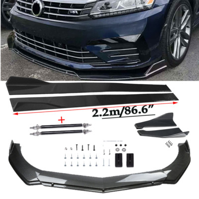 For VW Jetta MK6 MK7 Carbon Fiber Front Bumper Lip Splitters Side Skirt ...