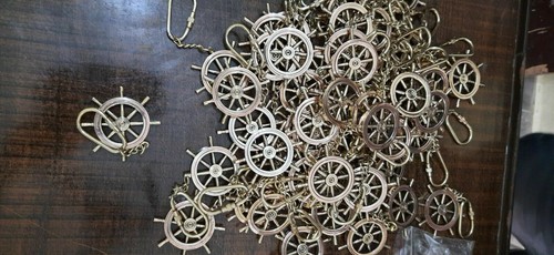 Nautical Key chain Brass Wheel Collectible Brass Shine Set of 100 Pcs ...