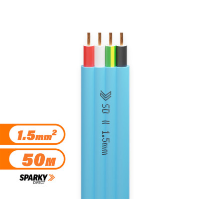 Electra-Cables 1.5mm Three Core & Earth Flat Cable | Pvc / Pvc | AC7504 ...