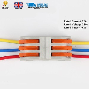 3 way universal 32A Terminal block Electric Wire Connector Box of 10,20 ...