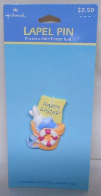 Vintage Hallmark Easter Spring Lapel Pin 1992 Sailor Bunny with Anchor ...