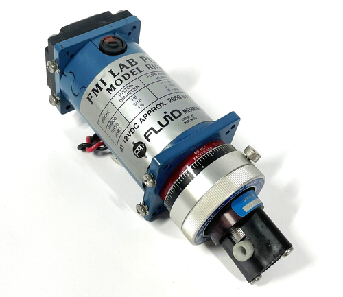 FMI LAB VACUUM PUMP Model RHB 12VDC 12 Volt 0-65mL/min 100PSIG Optical ...