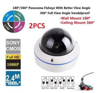 2PCS Panorama CCTV Surveillance Fish eye Camera CCD Security Camera 360 ...
