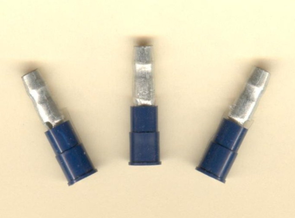 25 Blue Insulated SNAP PLUG Bullet Terminal Connector 16-14 Wire Gauge ...