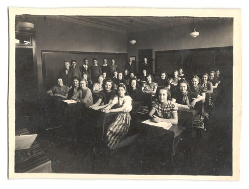 Vintage 5x7 Photo 1940's High School Class Group Photo Girls Boys ...