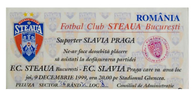 VIP Ticket Steaua Bucuresti Romania - Slavia Prague Czech 1999-2000 ...