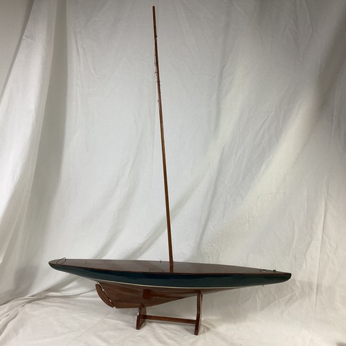 Beautiful Wooden Model Sailing Boat on Stand with Fabric Sails (TT2) CP ...