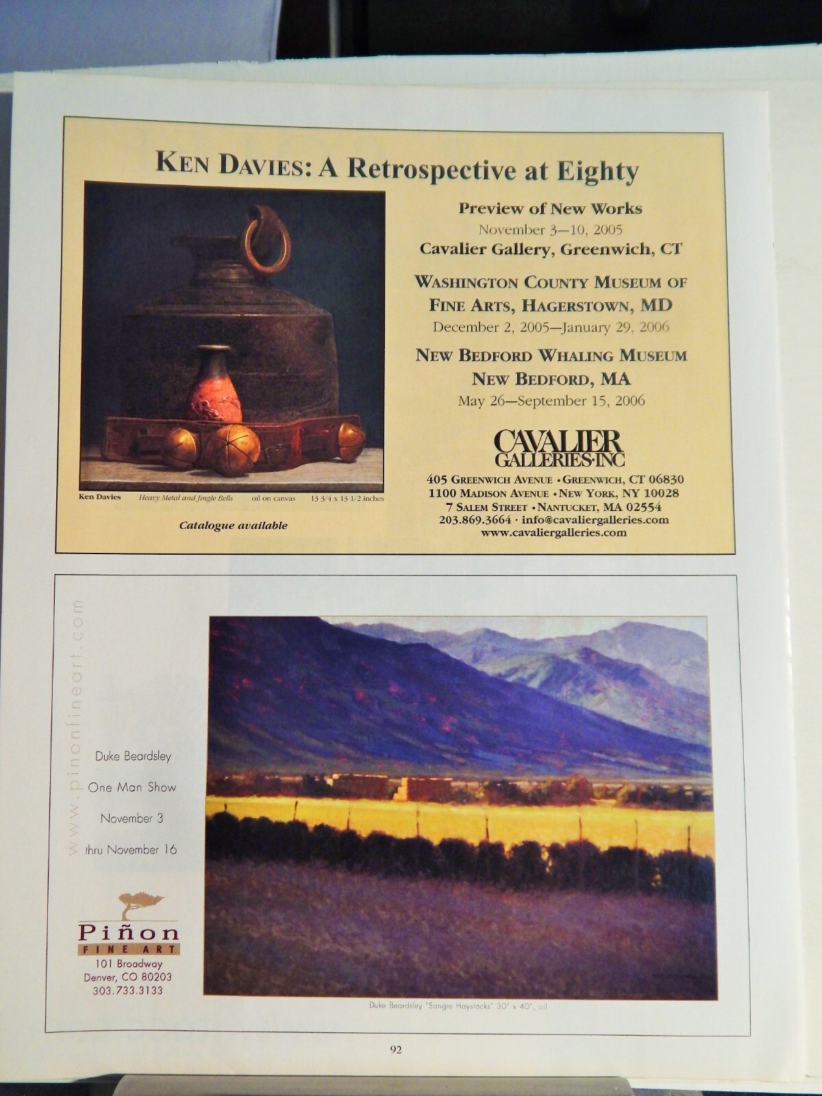 PETER ROLFE / DUKE BEARDSLEY ART PIECES ORIG VTG 2005-2 ADVERTISEMENT ...