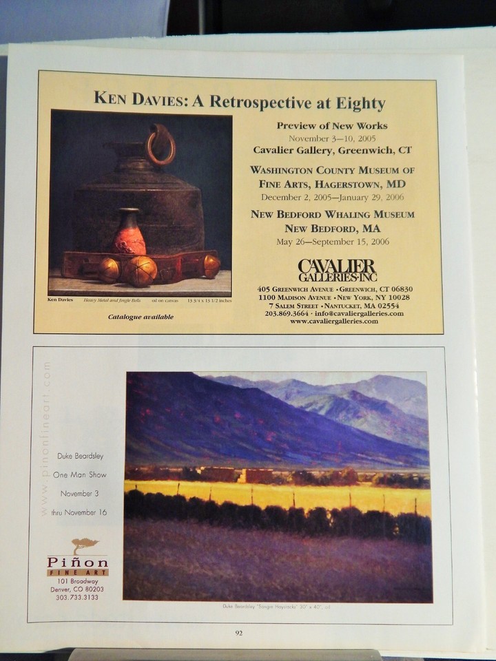 PETER ROLFE / DUKE BEARDSLEY ART PIECES ORIG VTG 2005-2 ADVERTISEMENT ...