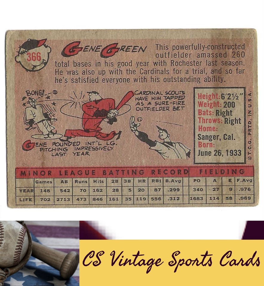 1958 Topps #366 Gene Green | eBay