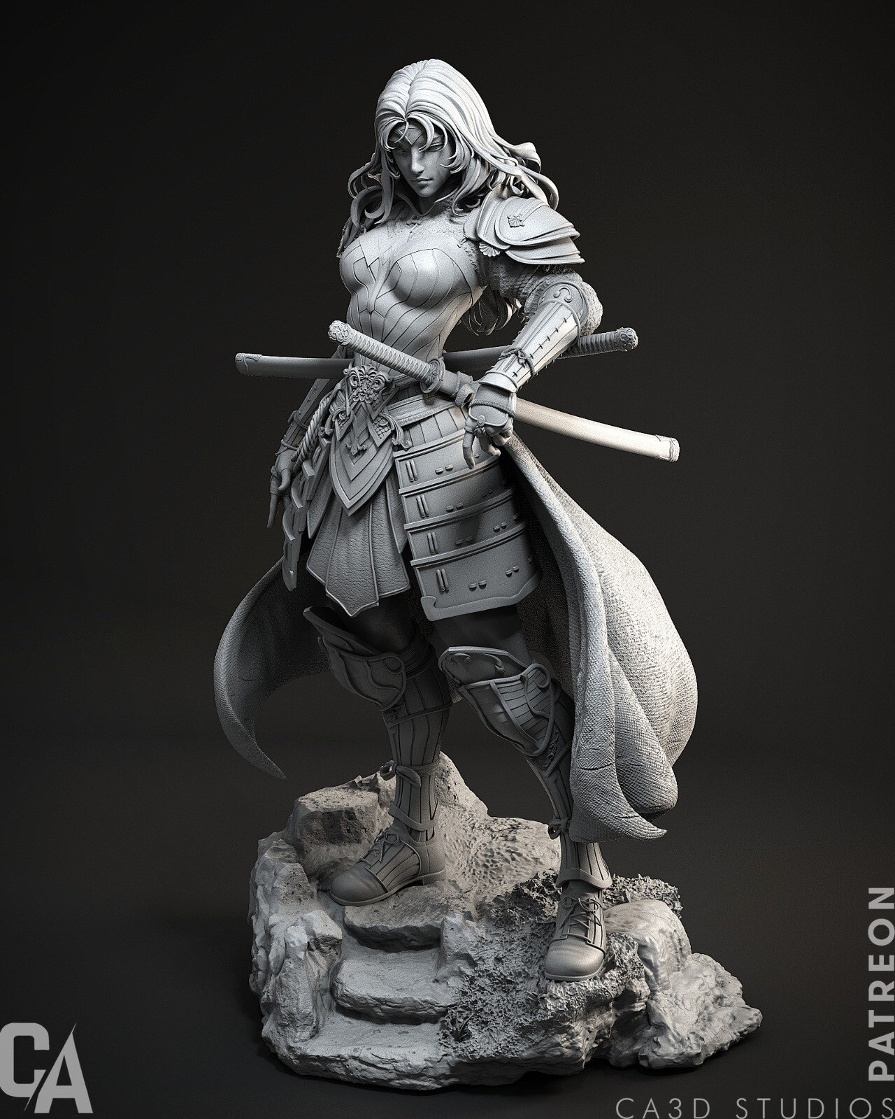 Samurai Wonder Woman (1) Unpainted 1/6 resin model kit and base ca3d | eBay