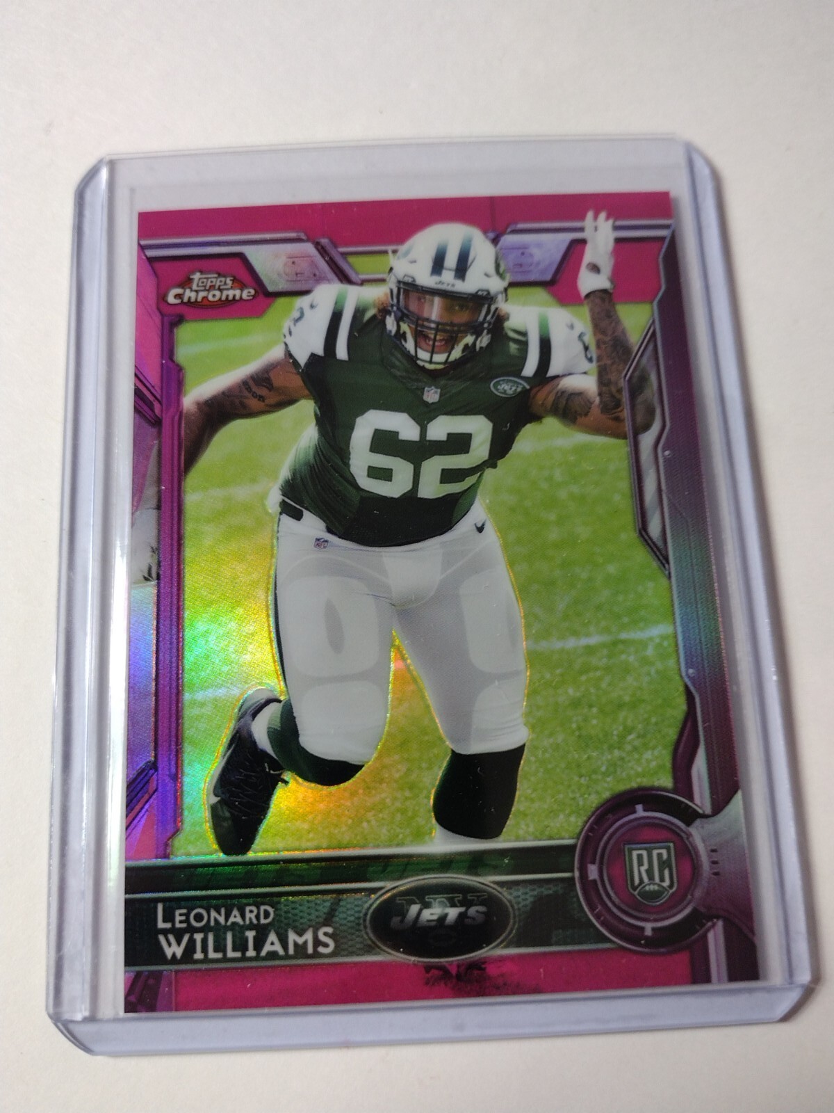 2015 Topps Chrome Pink Refractors #130 Leonard Williams /399 New York ...