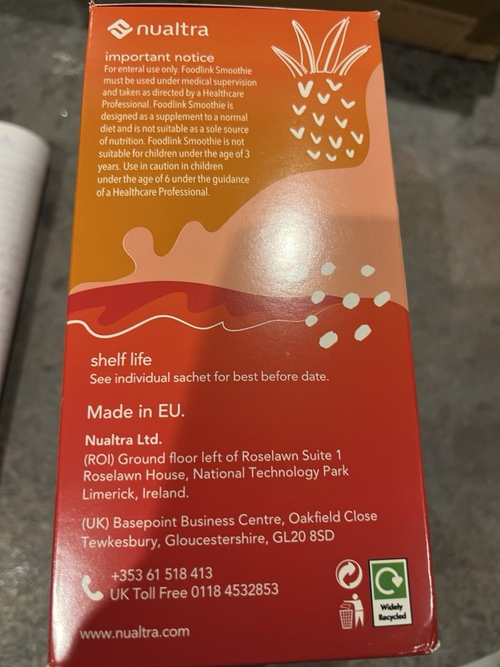 Nualtra Foodlink Smoothie Starter Pack With Shaker, 4x66g Servings | eBay UK