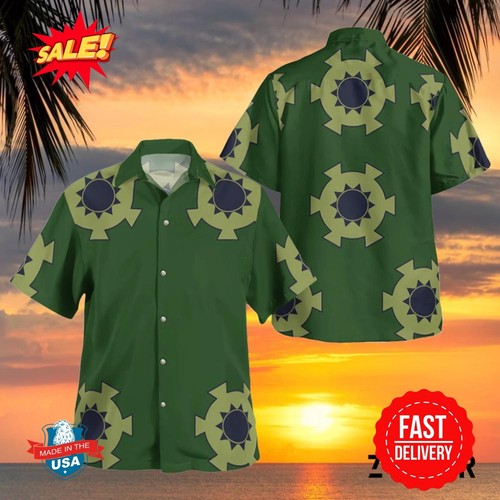 Zoro Hawaiian Shirt Pattern Green Aloha Summer Vacation Hawaiian Shirt ...