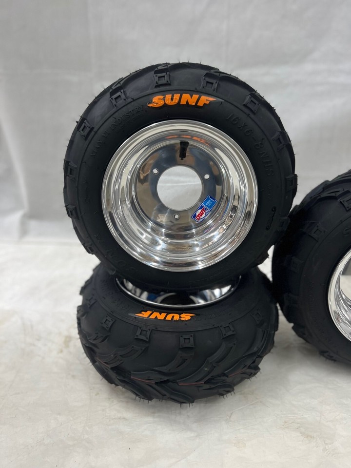 Honda ATC 70 DWT Polished Aluminum Front and Rear Tires Rims 16x6-8 ...