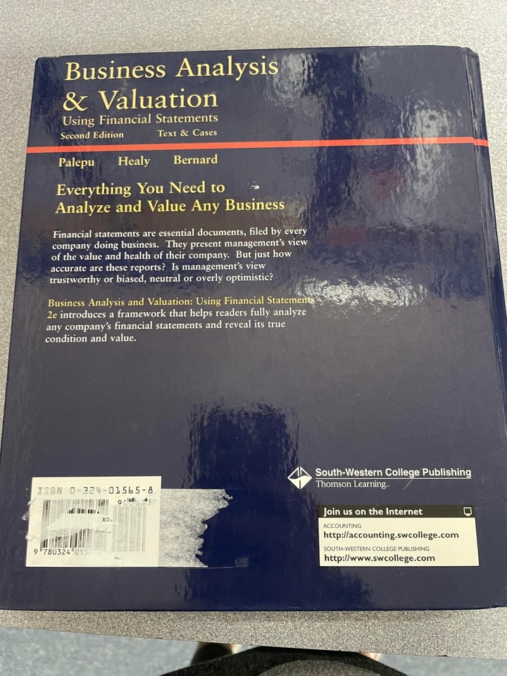 Business Analysis and Valuation : Using Financial Statements, Text and ...