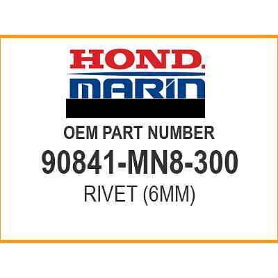 Honda RIVET (6MM) 90841-MN8-300 OEM NEW | eBay