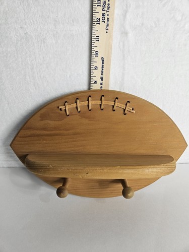 Wooden Football Shaped Football Shelf Wall Decor Kids Bedroom Man Cave ...