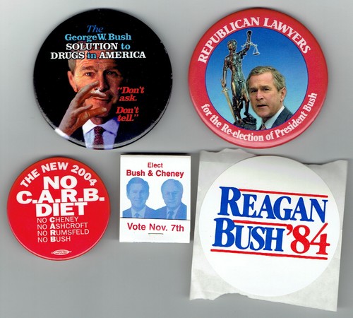 GEORGE W BUSH & DICK CHENEY ~ Political Pins and more from 2000 & 2004 ...