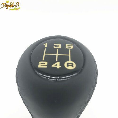 Black Leather 5-Speed Manual Aluminum Transmission Shifter Knob New | eBay