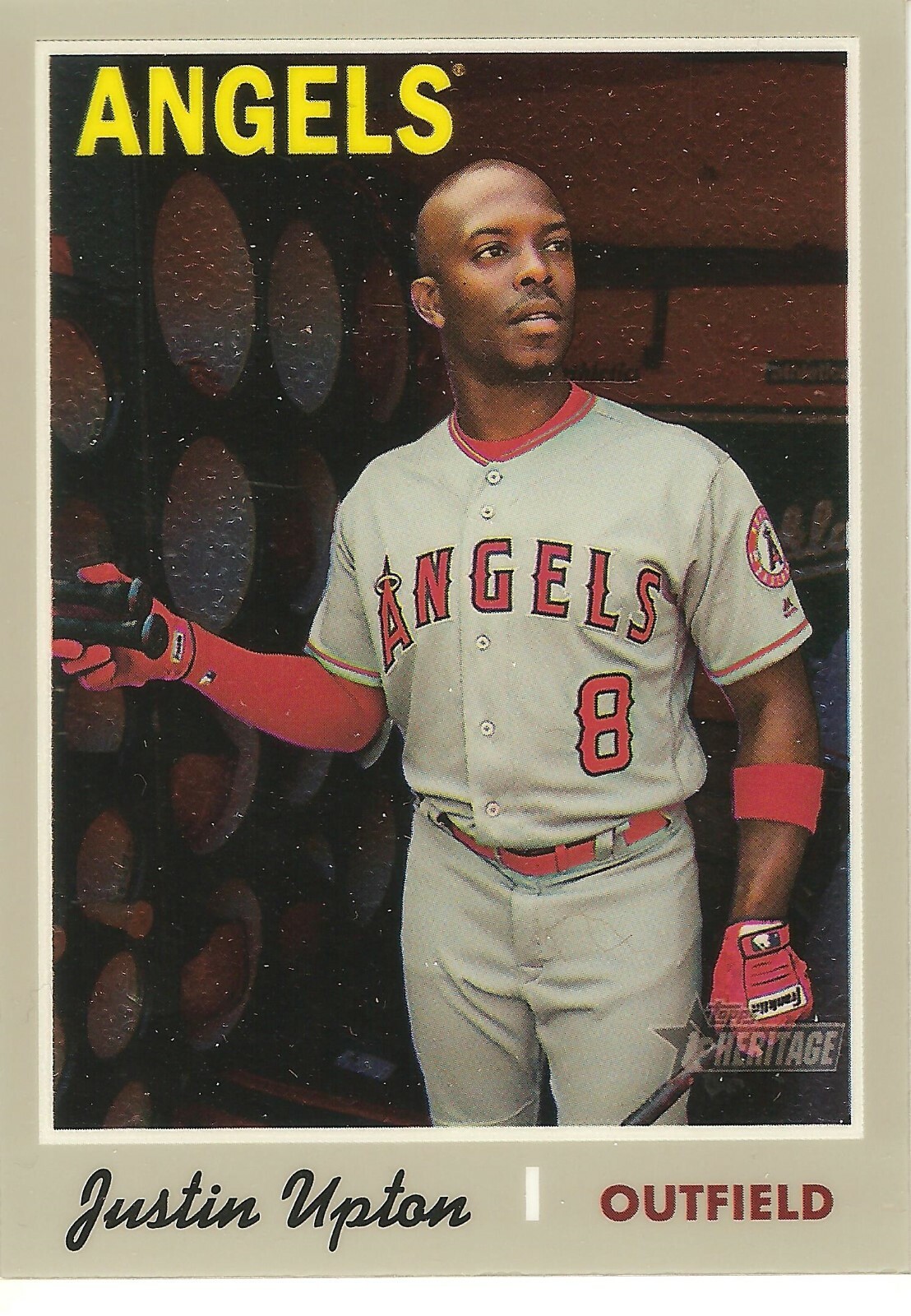2019 TOPPS HERITAGE JUSTIN UPTON CHROME INSERT BASEBALL CARD /999 THC ...