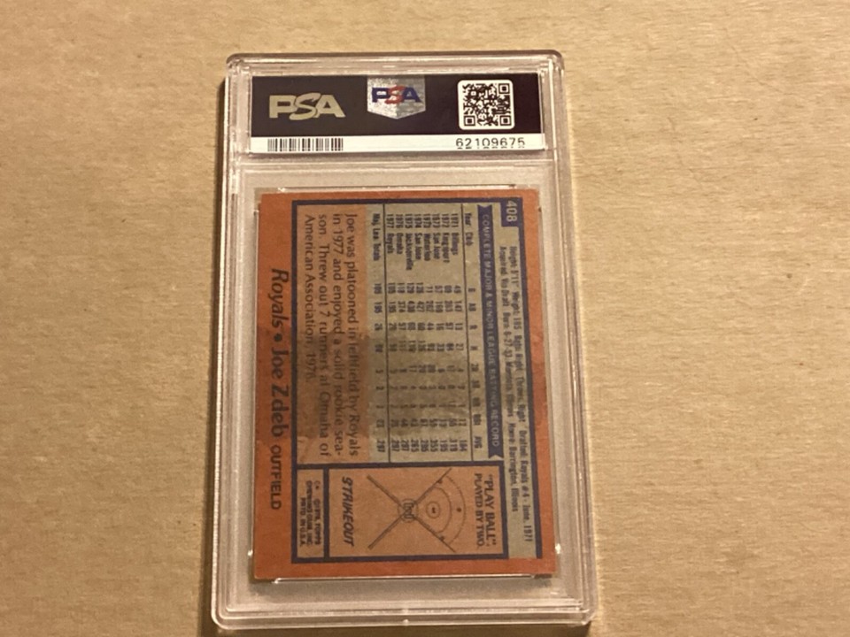 1978 Topps #408 Joe Zdeb Rookie Card - PSA 6 EX-MT - Newly Graded ...