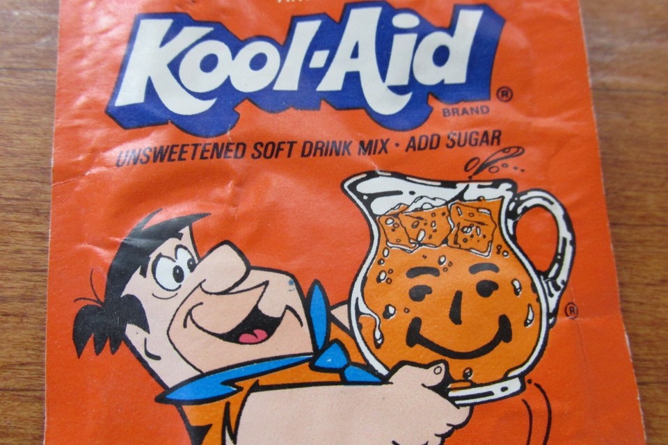 Vint. lot of 10 Kool Aid Drink Packets 1980's, sealed, Fred Flintstones ...