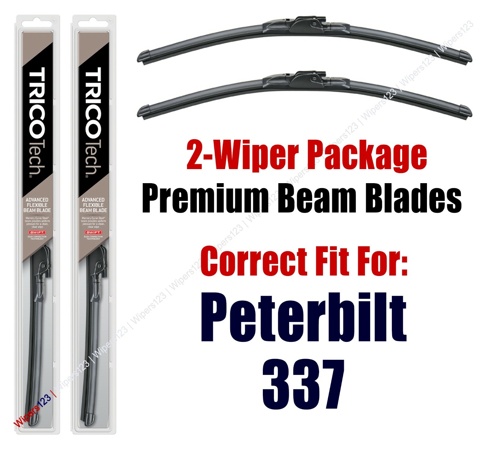 Wipers 2pk Beam Wipers fits 2011+ Peterbilt 337 w/1-piece windshield ...