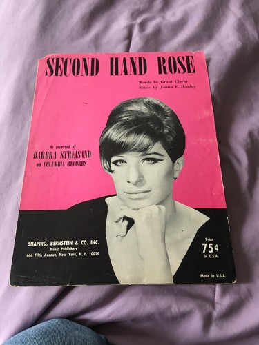 Barbra Streisand Sheet Music Second hand Rose 1965 | eBay
