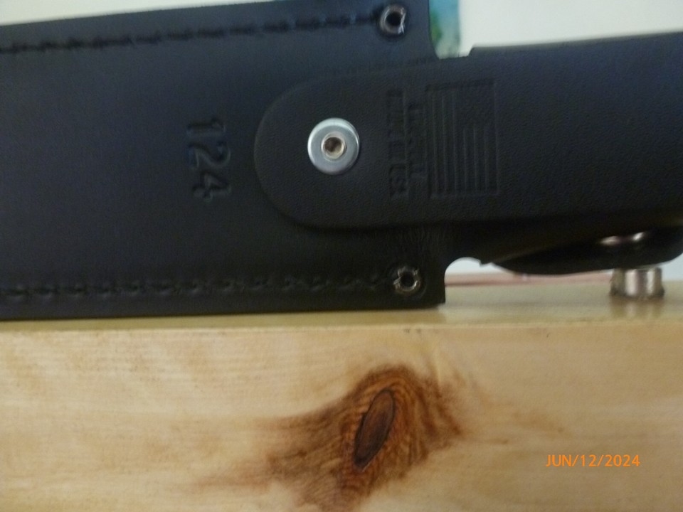 Buck 124 Frontiersman 2025 Bowie Knife 420 HC Micarta Handle Leather ...