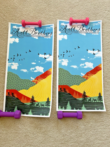 (2) AVETT BROTHERS VIP POSTER RED ROCKS July 6th '24 SCREEN PRINT ...