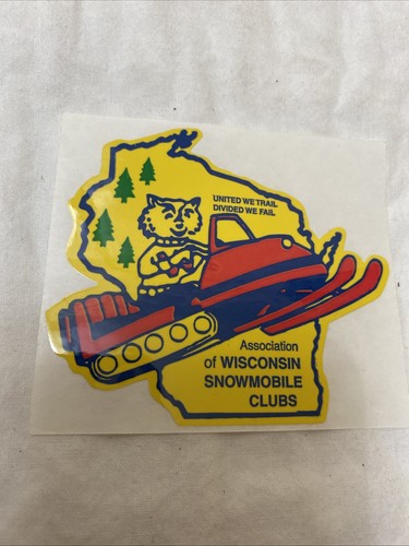 Vintage Wisconsin Snowmobile Clubs Member Hunting Unused Sticker Decal ...